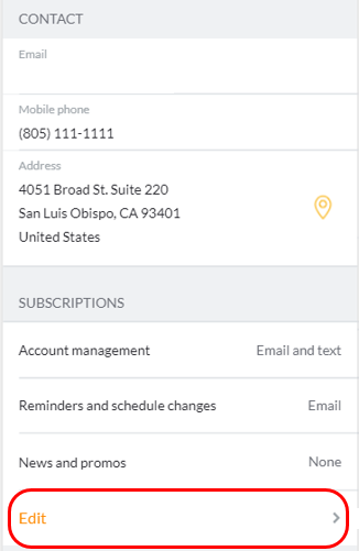 How to update client notification preferences (Mindbody Business app, iOS)