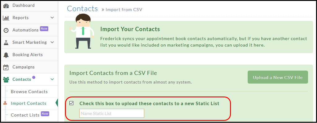 Creating static lists - Marketing Suite