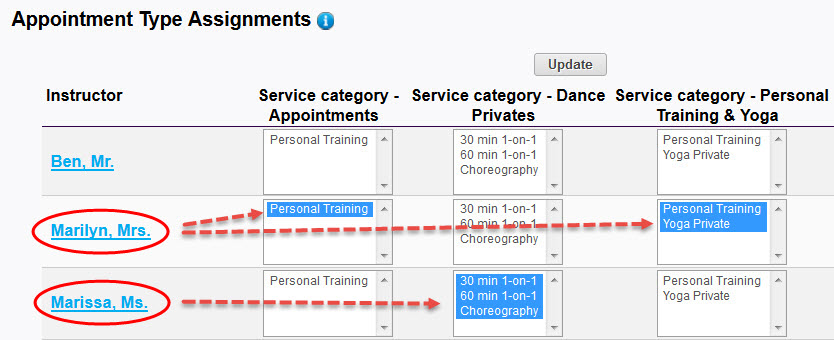 How to assign multiple appointment types through the Classic Setup screen