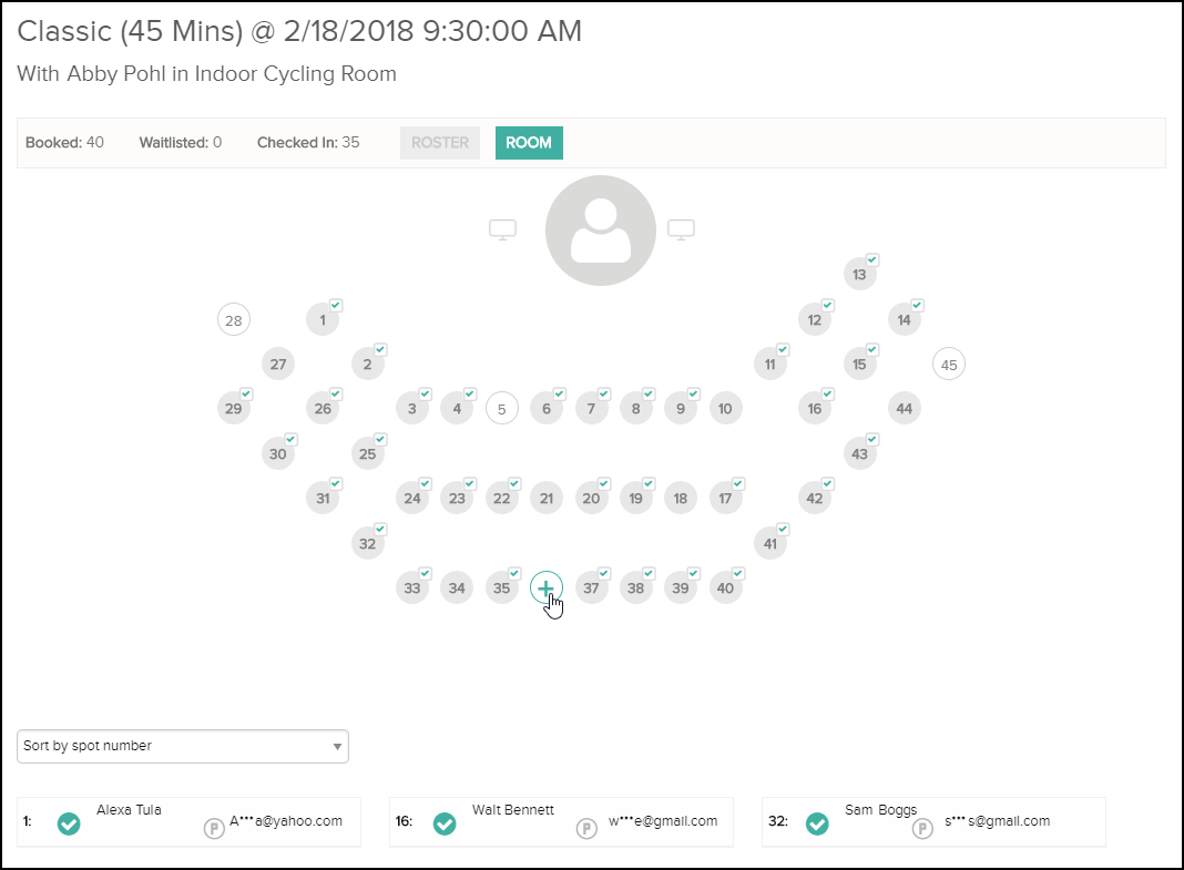 How to add members to class – Room view (FitMetrix)