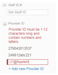 Provider IDs