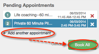 Appointments: Booking multiple appointments at once