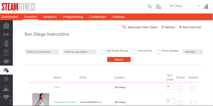 How to associate class types to instructors (FitMetrix)