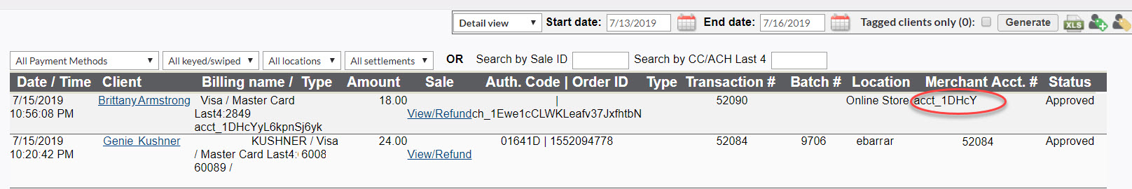 Payment Processing reports: Approved Transactions, Pending Transactions ...