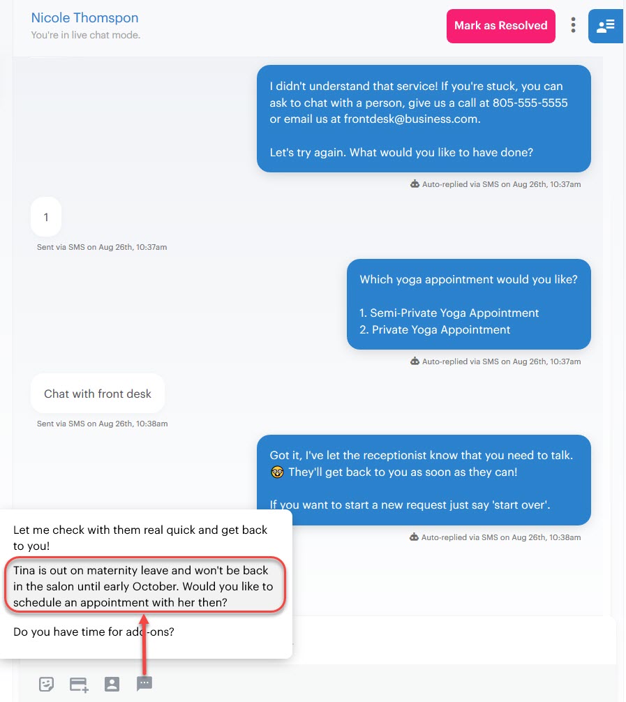 Saved replies - Messenger[ai]