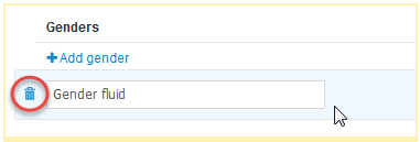 Gender options and preferences for clients and staff