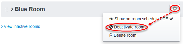 How to delete or deactivate a room or resource