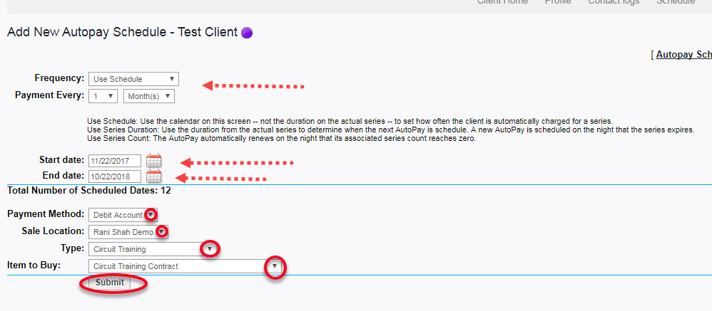 How do I add a new autopay schedule from the Account Details screen?