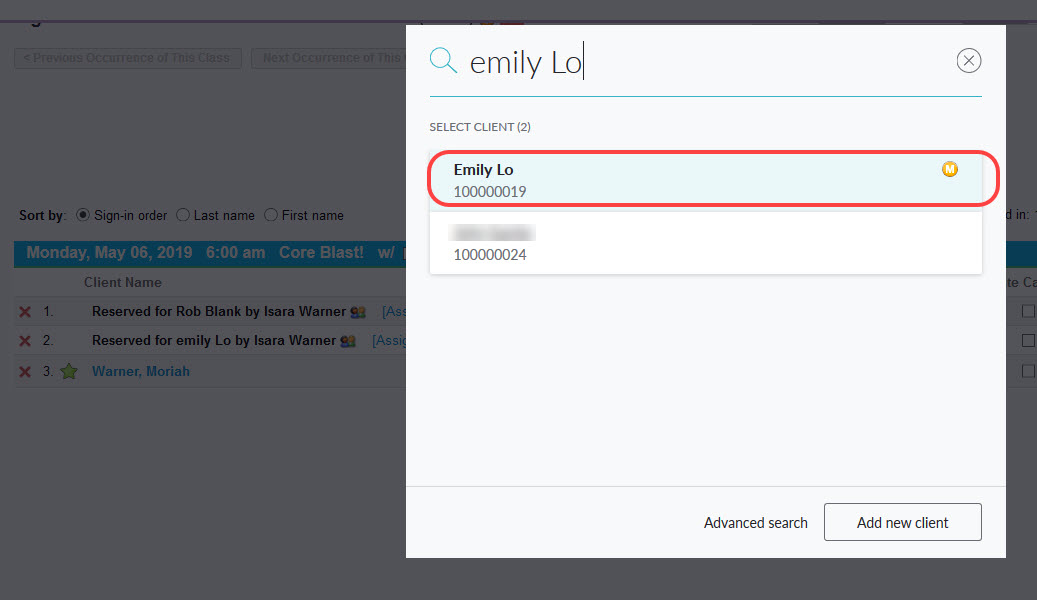 How a client can make a course reservation for another client (Reserve ...