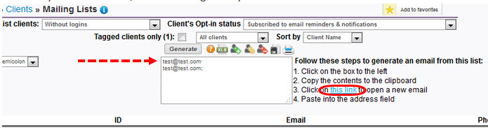 How to get an email list for all of your clients