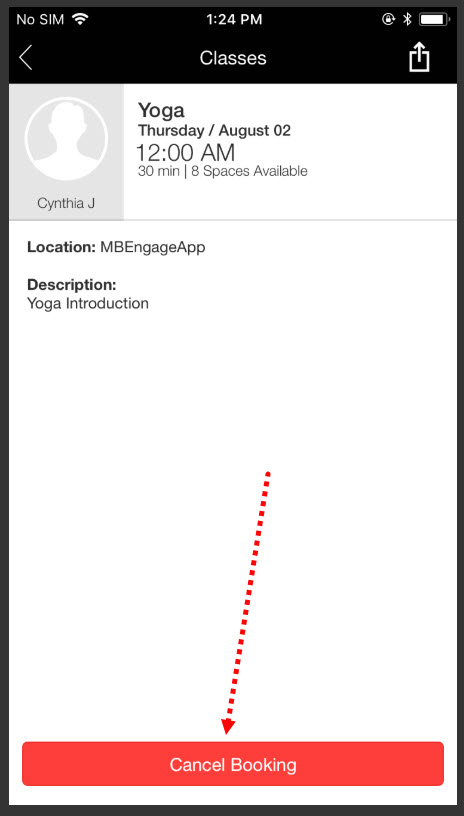 How do I cancel a class or appointment? (Branded mobile app, iOS)
