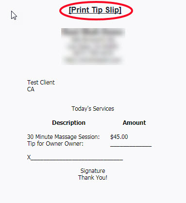 How to print a Tip Slip for a prepaid appointment?