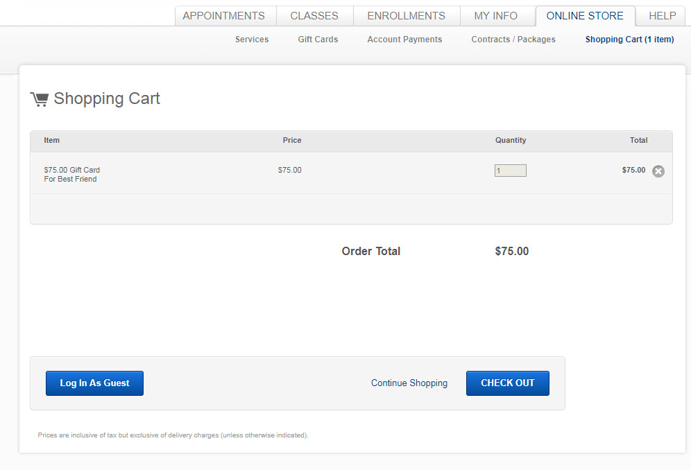 How do my clients purchase gift cards from my online store?
