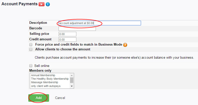 How do I remove a client's positive account balance?