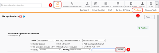 How can I see a list of all of my current products?