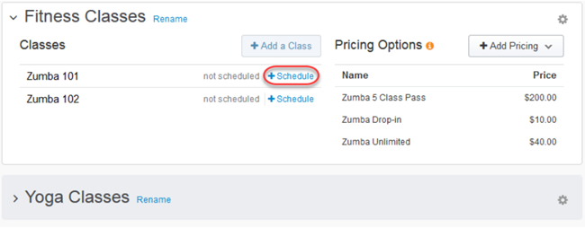 Classes: Setup, scheduling, and pricing