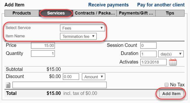 How to create a termination or cancellation fee