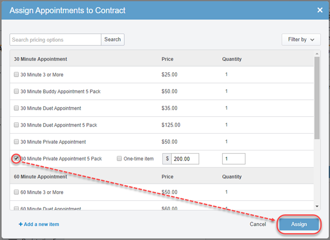 How to create an annual or paid in full contract