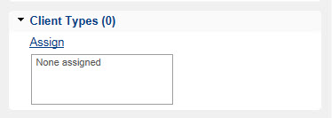 Client Info screen - overview