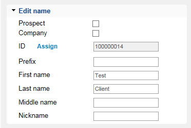 Client Profile screen - Overview