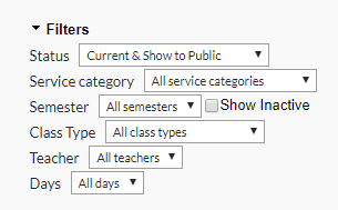 Manage Schedules Screen Classic Setup Screen