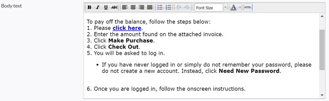 Can clients pay off their balance directly from the invoice email sent ...