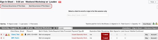 What is the difference between the Sign in Sheet and the View Roster ...