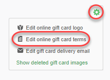 Online gift card options