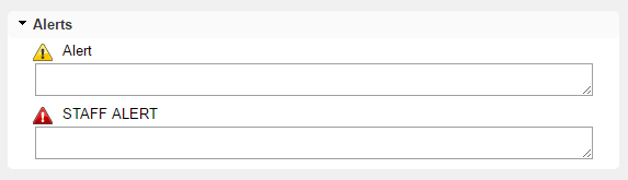 Yellow and red alerts on the Client Info screen