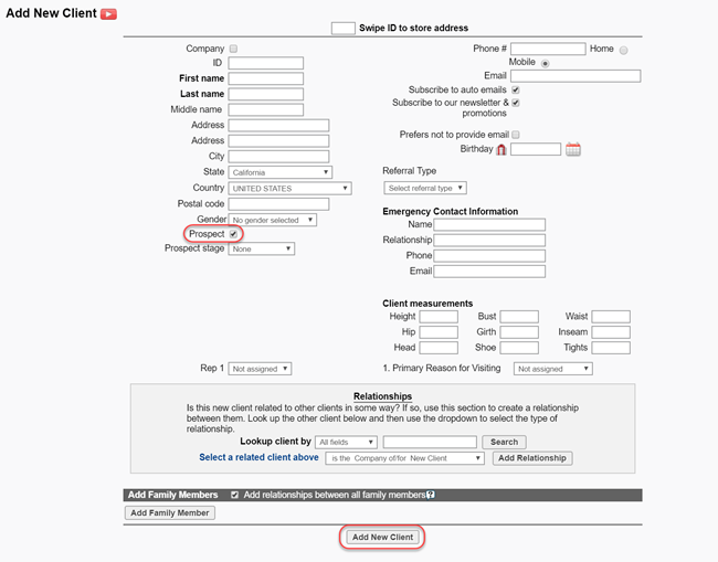 How to enter prospects