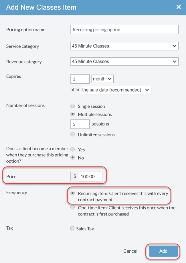 How do I discount the first month of a contract?