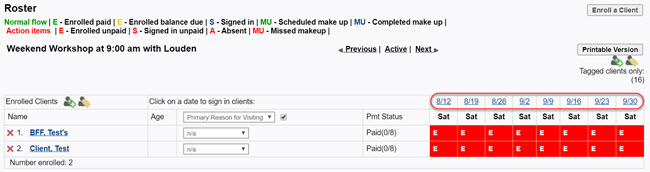 What is the difference between the Sign in Sheet and the View Roster ...