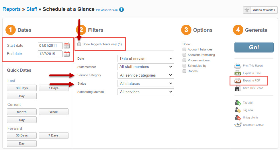How can I get a list of a client's visit history for the past year or ...