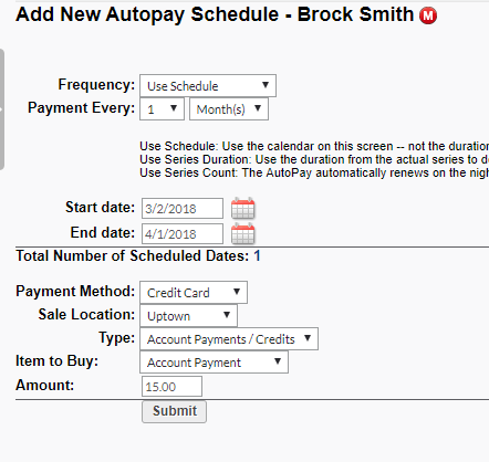 How to apply a client's account credit to their autopay