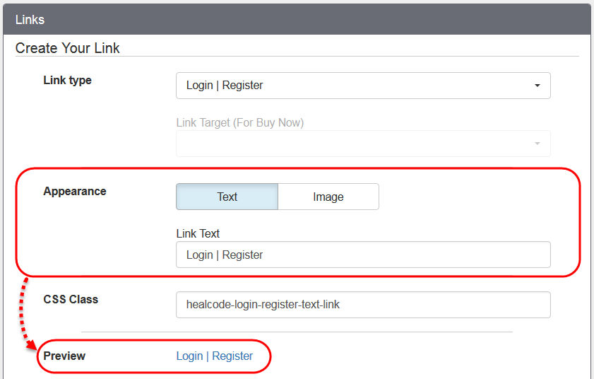 How do I create a Login/Register link? - branded web tools