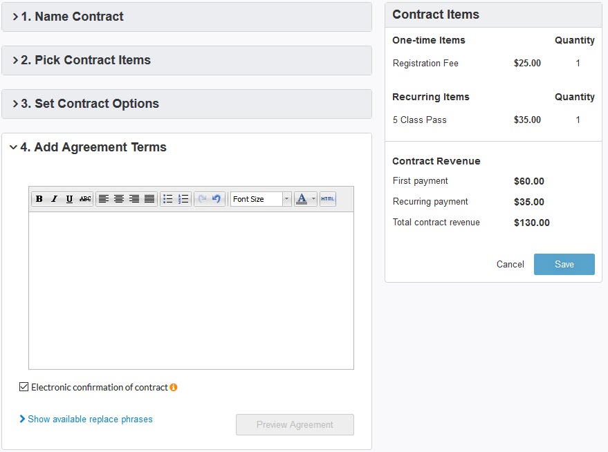 Adding agreement terms to your contracts