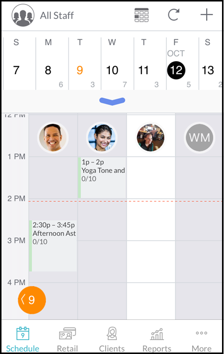 How to share classes (Mindbody Business app, iOS)