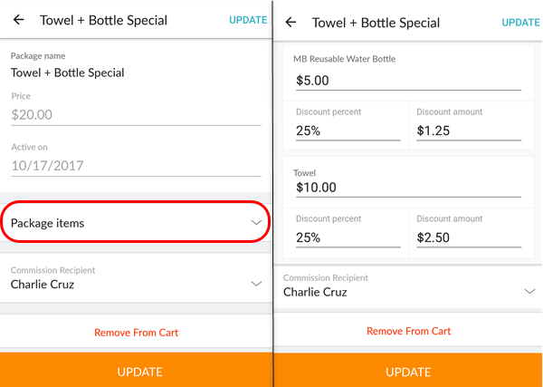 How to sell packages (Mindbody Business app, Android)