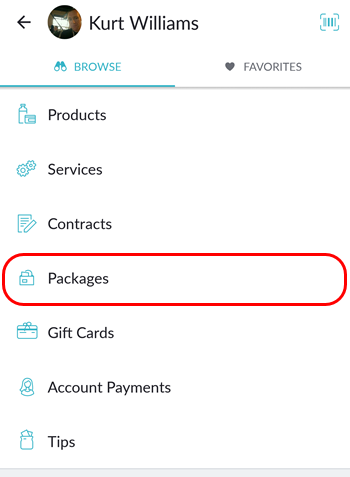 How to sell packages (Mindbody Business app, Android)
