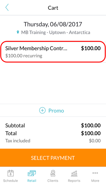 How to prorate contracts (Mindbody Business app, iOS)