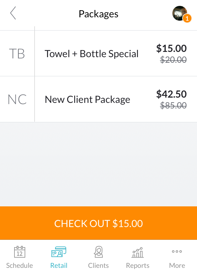 How to sell packages (Mindbody Business app, iOS)