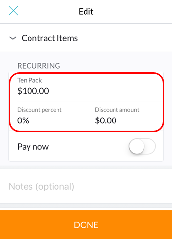 How to discount contracts (Mindbody Business app)