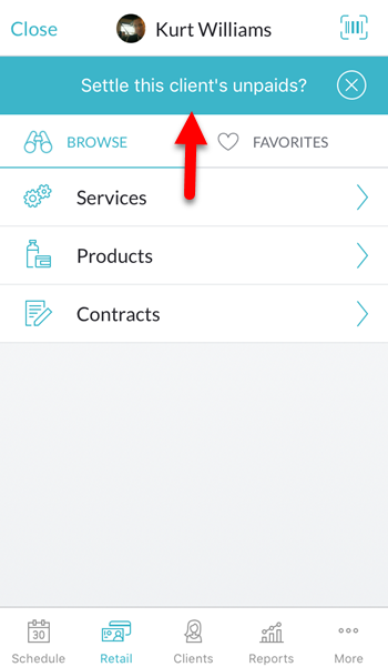 How to reconcile unpaid visits (Mindbody Business app)