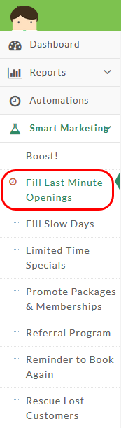 Setting up Fill Last Minute Openings - Marketing Suite