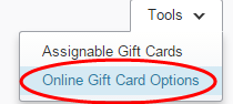 Online gift card options