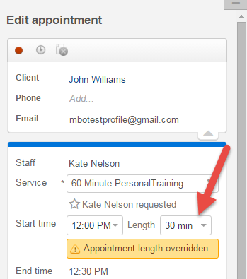Appointments: How to adjust the length of an appointment after ...