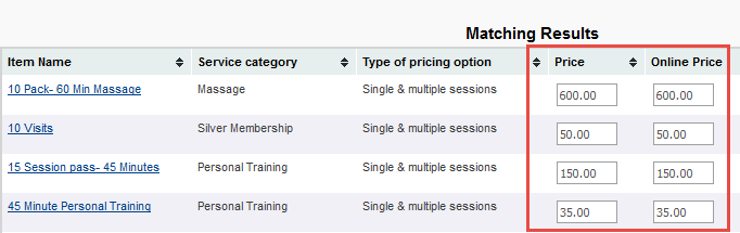 Pricing Options screen (Classic Setup Screen)