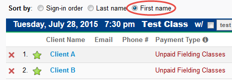 Classes: How do I change the sign-in order for classes?